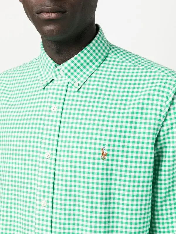 Polo Ralph Lauren Embroidered-logo Checked Shirt - Green