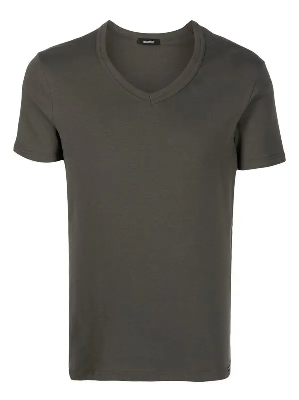 TOM FORD V-neck Short-sleeve T-shirt - Green