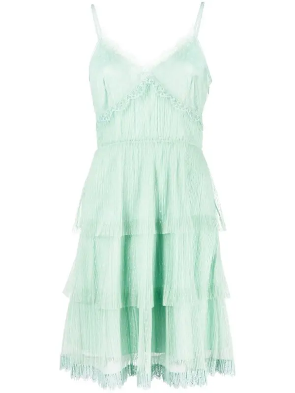 TWINSET Lace-trim Ruffled Mini Dress