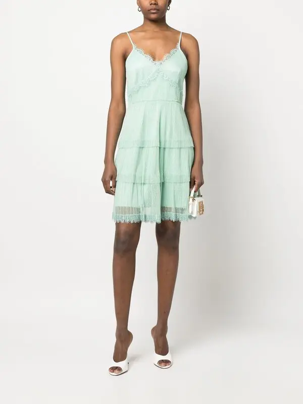 TWINSET Lace-trim Ruffled Mini Dress