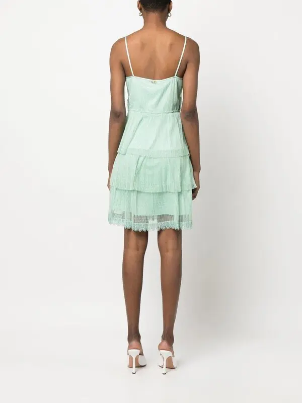 TWINSET Lace-trim Ruffled Mini Dress
