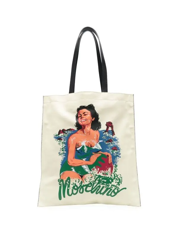 Moschino Illustration-print Tote Bag - Yellow