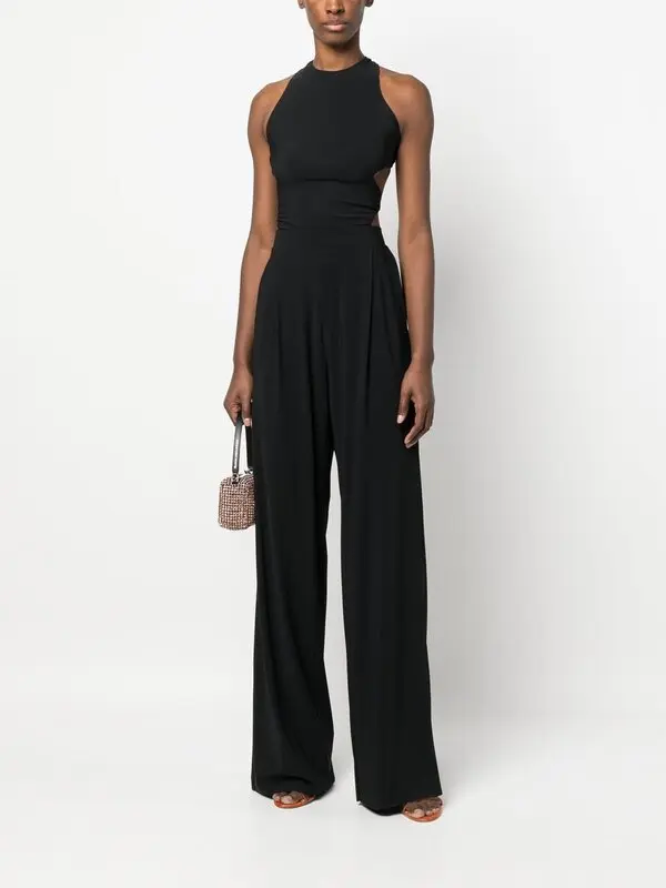 AMAZUIN Cut-out Tie-fastening Jumpsuit