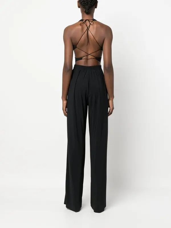 AMAZUIN Cut-out Tie-fastening Jumpsuit