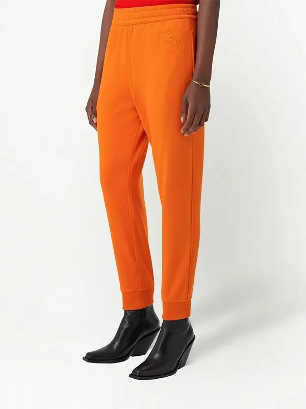Burberry Logo Patch Cotton Track Pants - Orange