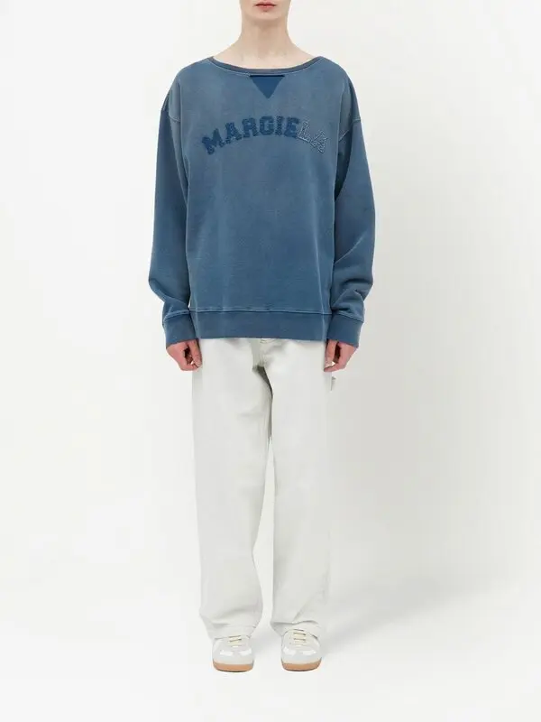 MAISON MARGIELA Logo-print Organic-cotton Sweatshirt