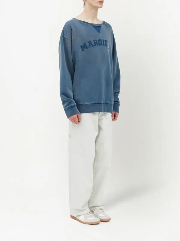 MAISON MARGIELA Logo-print Organic-cotton Sweatshirt