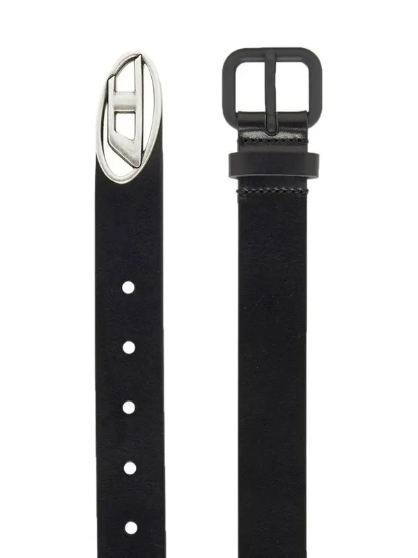 DIESEL® B-inlay Leather Belt - Black