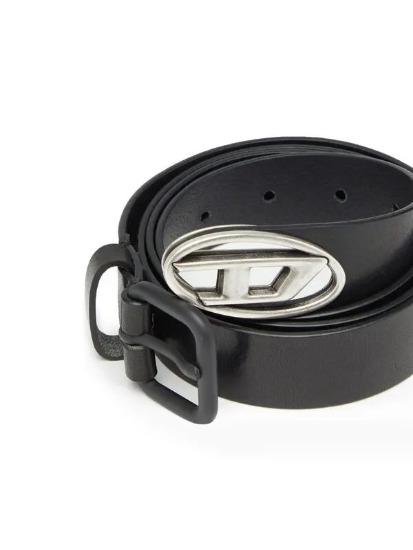 DIESEL® B-inlay Leather Belt - Black