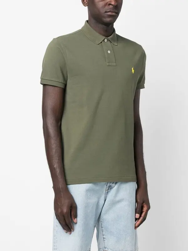 Polo Ralph Lauren Embroidered-logo Detail Polo Shirt - Green
