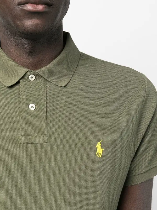 Polo Ralph Lauren Embroidered-logo Detail Polo Shirt - Green