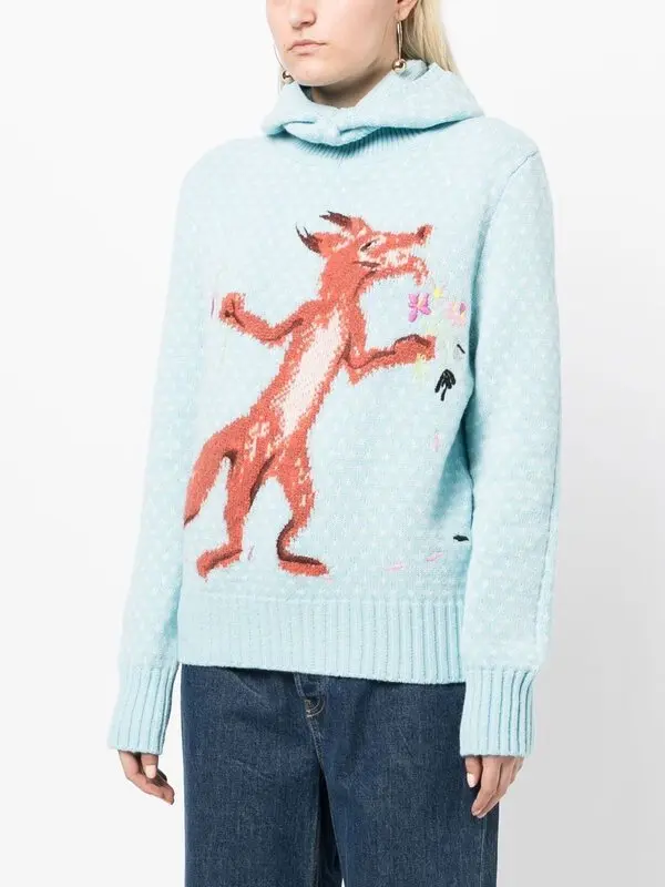 Maison Kitsuné Intarsia Knit Hoodie
