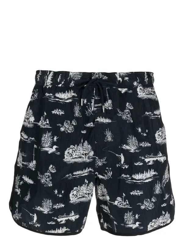 Woolrich Graphic Print Elasticated Waist Shorts