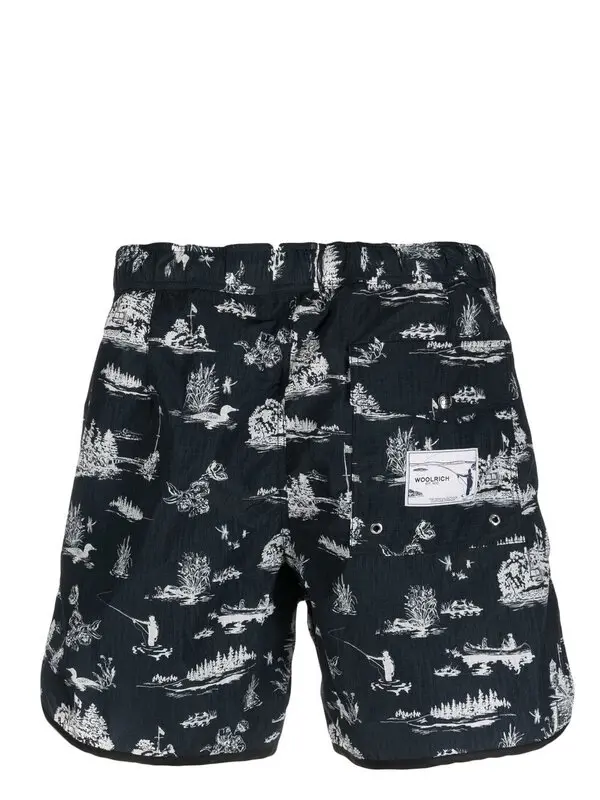 Woolrich Graphic Print Elasticated Waist Shorts