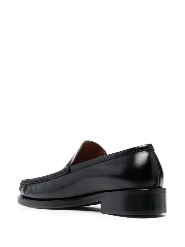 Acne Studios Gold-tone Lettering Leather Loafers