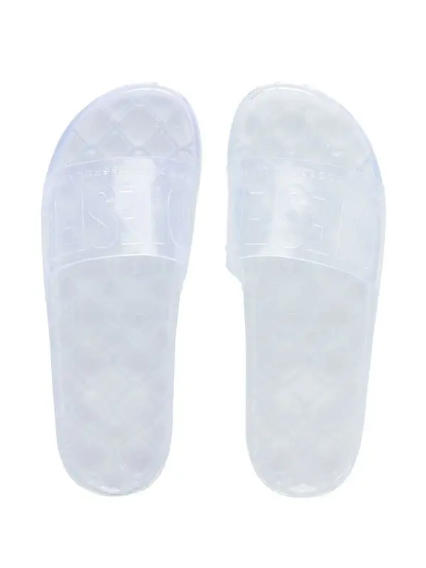 Diesel® Sa-Karaibi Gl X Logo-Embossed Slides - White  display picture 1