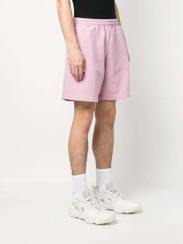 MSGM Logo-embroidered Cotton Shorts - Pink