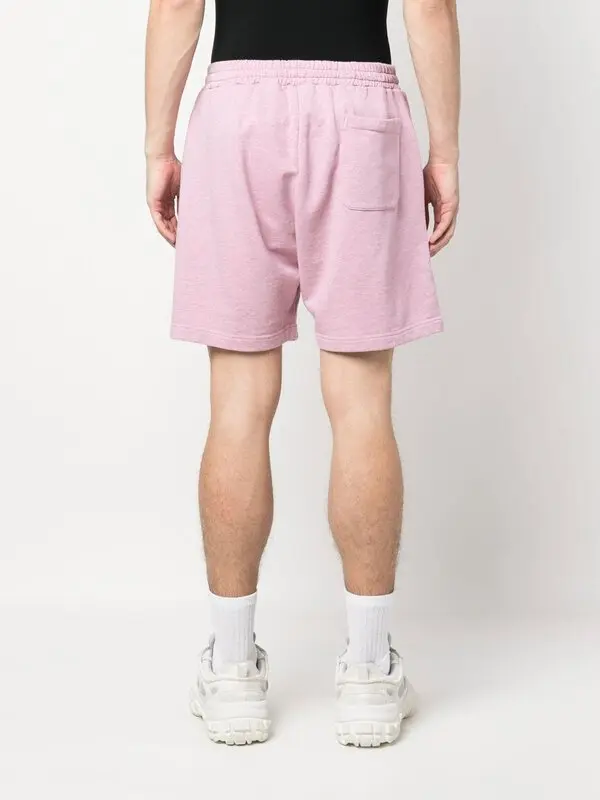 MSGM Logo-embroidered Cotton Shorts - Pink