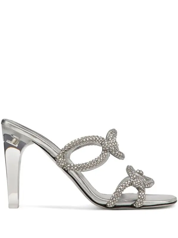 Valentino Garavani 100mm Chain 1967 Sandals - Silver