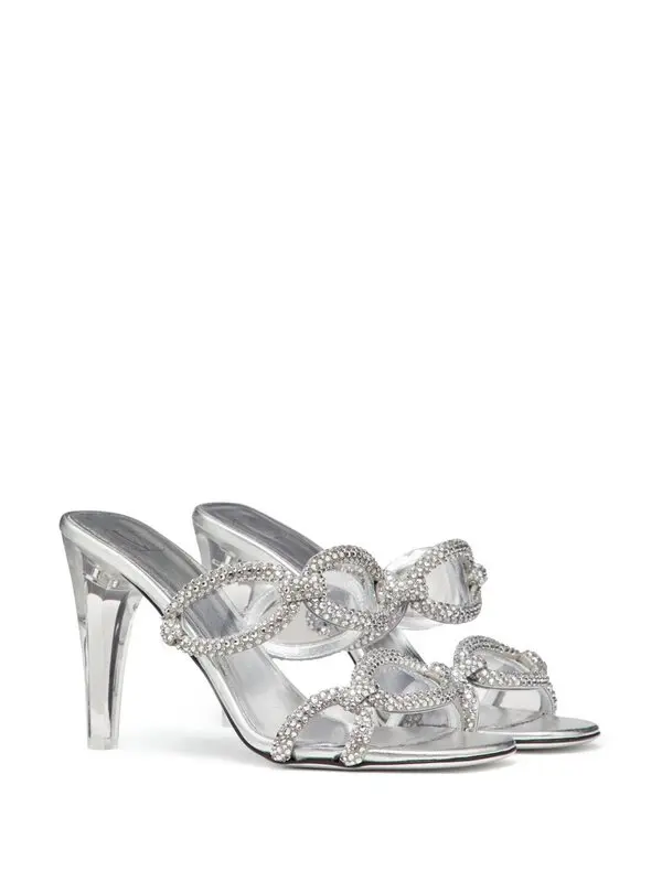Valentino Garavani 100mm Chain 1967 Sandals - Silver