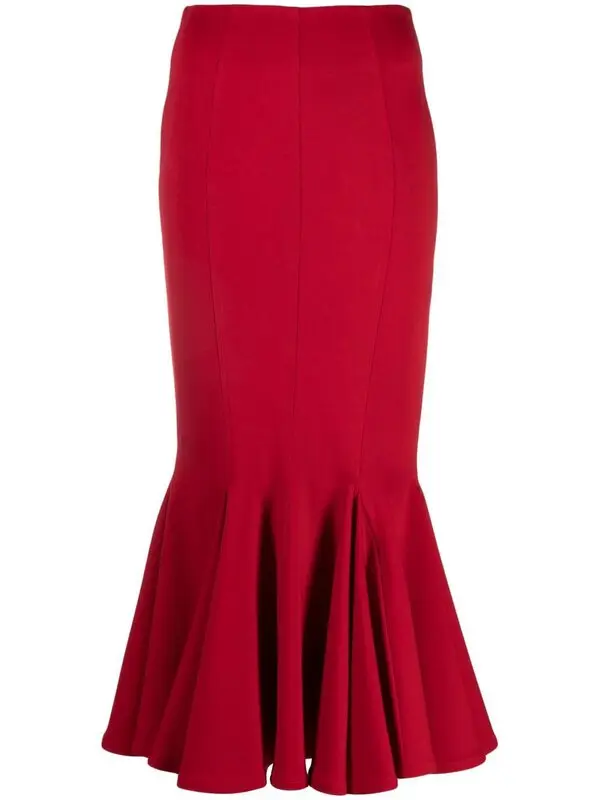 Attico Flared Hem Midi Skirt