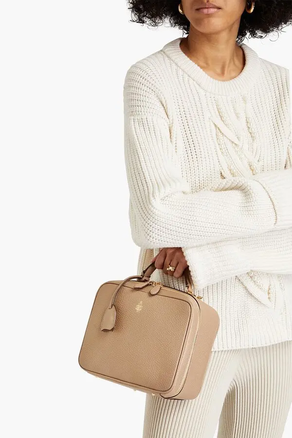 MARK CROSS Laura Pebbled-leather Tote White