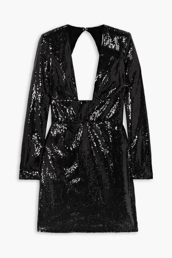 Dundas Open-back Sequined Mini Dress