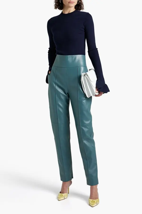 Safiyaa Ginny Ribbed Cashmere Sweater With Fluted Cuffs