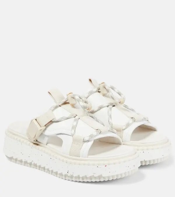 Chloé Lilli Leather Sandals - White