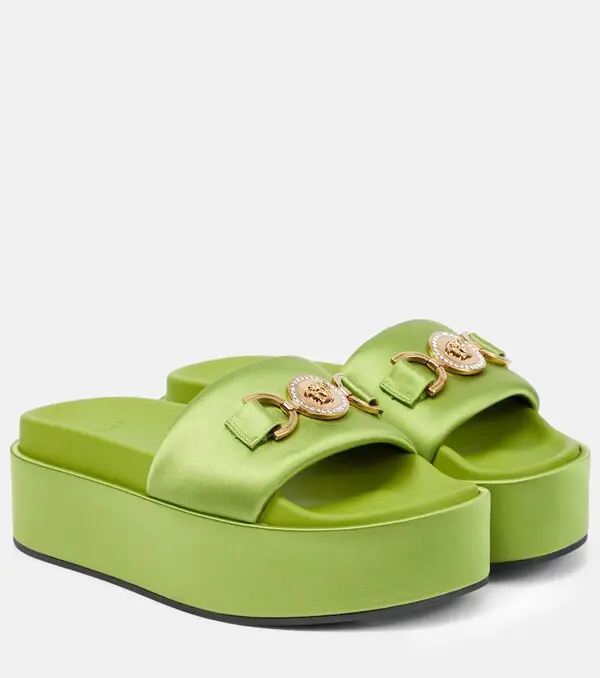 Versace Medusa Biggie Satin Platform Slides