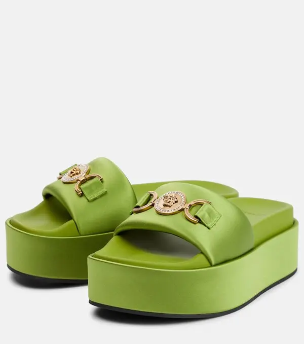 Versace Medusa Biggie Satin Platform Slides