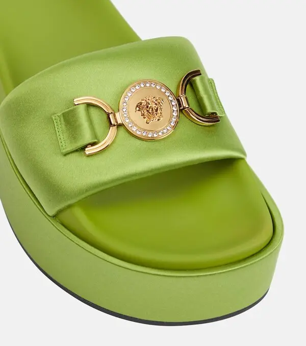 Versace Medusa Biggie Satin Platform Slides