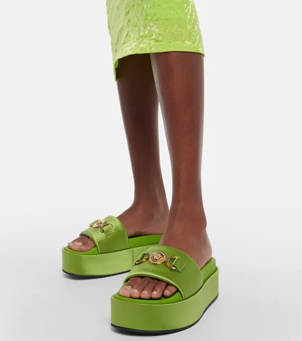 Versace Medusa Biggie Satin Platform Slides