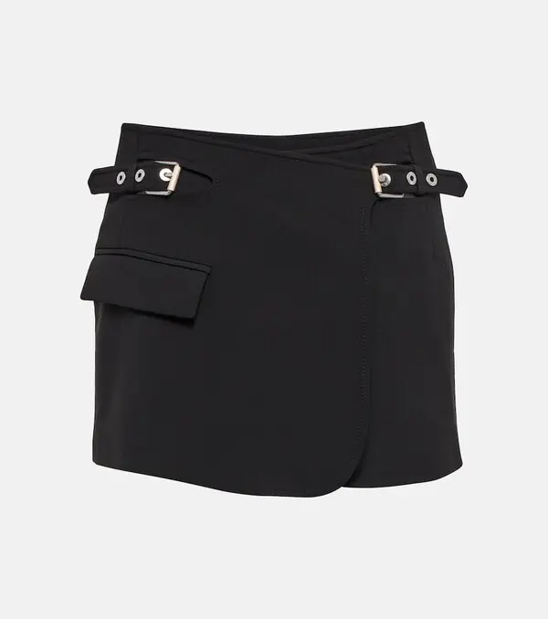 DION LEE Interlock High-rise Wrap Miniskirt - Black