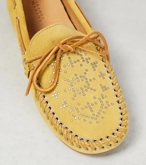 Isabel Marant Freen Embellished Suede Moccasins