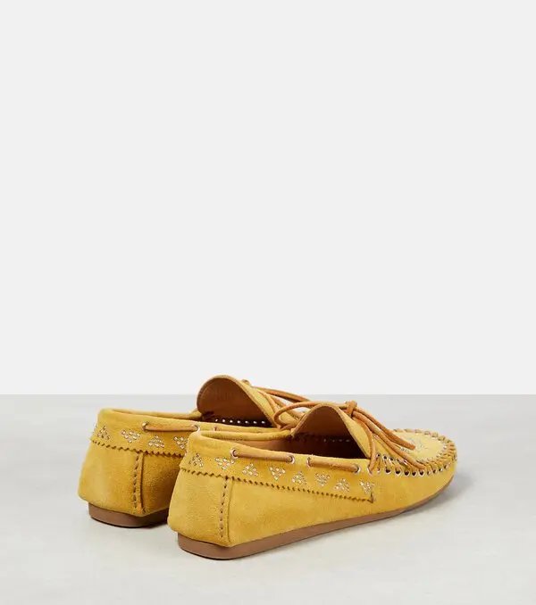 Isabel Marant Freen Embellished Suede Moccasins