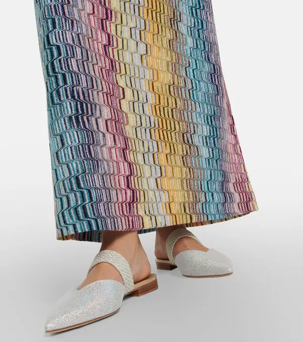 MALONE SOULIERS Maisie Lurex Mules - Silver