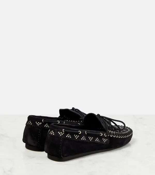 Isabel Marant Étoile Freen Embellished Suede Moccasins