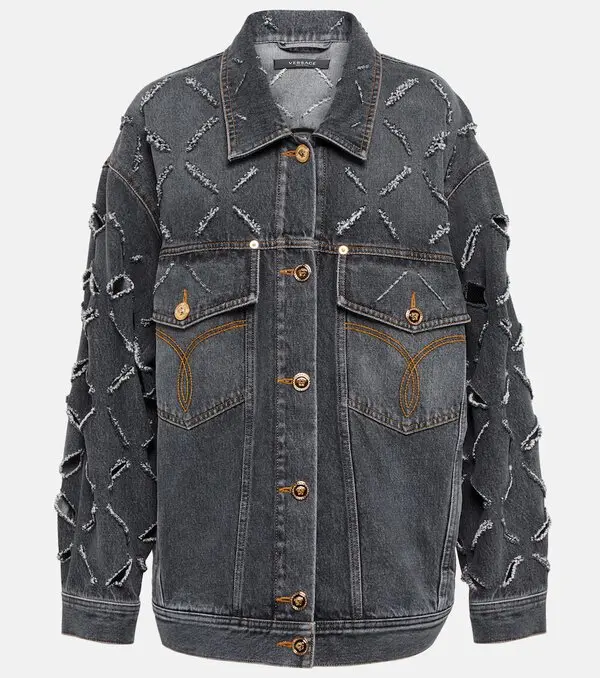 Versace Distressed Denim Jacket