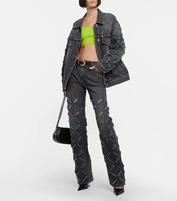 Versace Distressed Denim Jacket