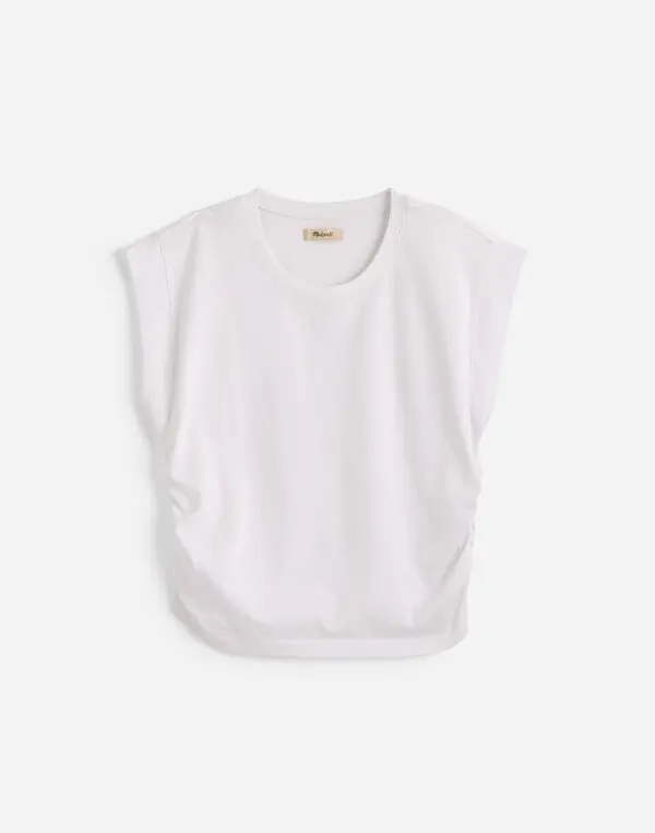 Madewell Side-cinch Muscle Tee - Eyelet White