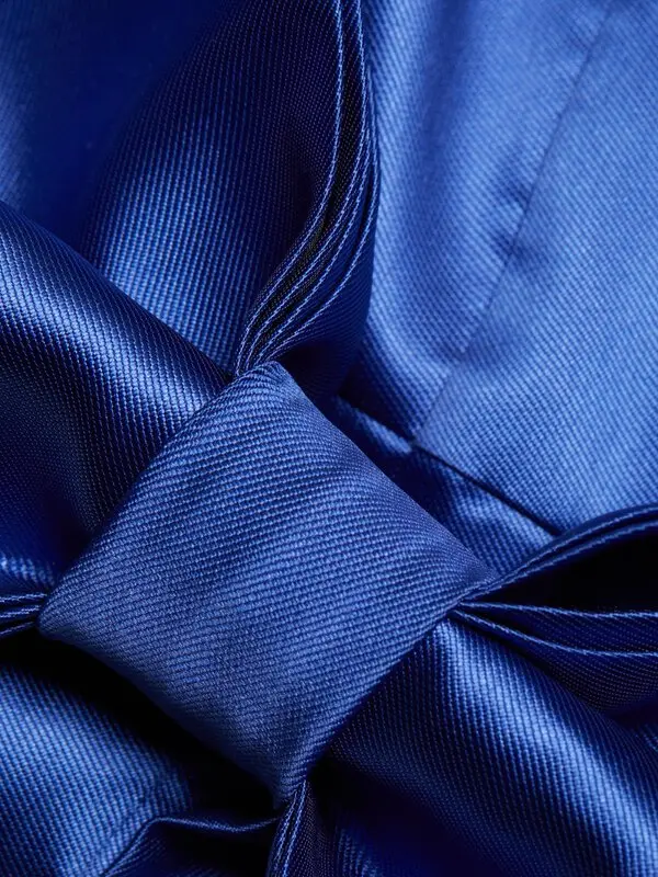 ELLIATT Corsage Satin Bow Minidress - Navy