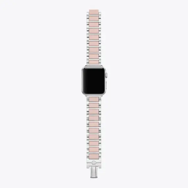 Tory Burch Kira Band For Apple Watch - Silver/light Pink