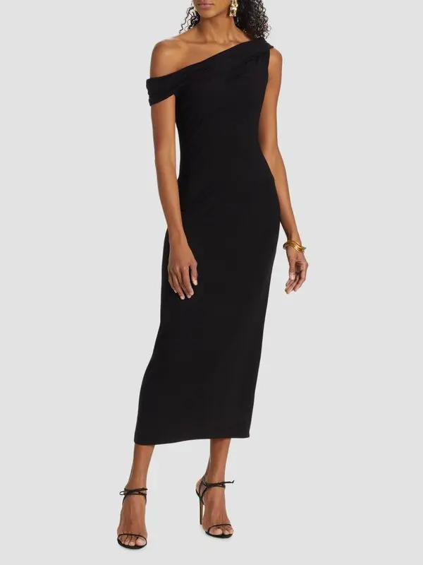 REFORMATION Jaman Draped One-shoulder Midi-dress