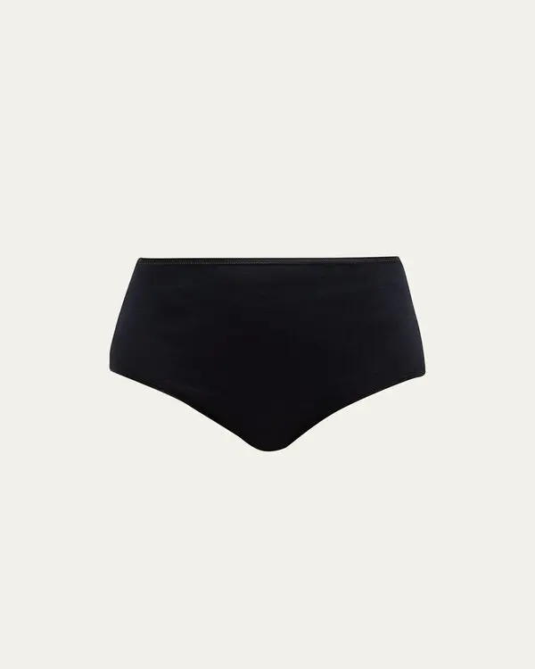 Hanro Cotton Seamless Satin-trim Briefs - Black