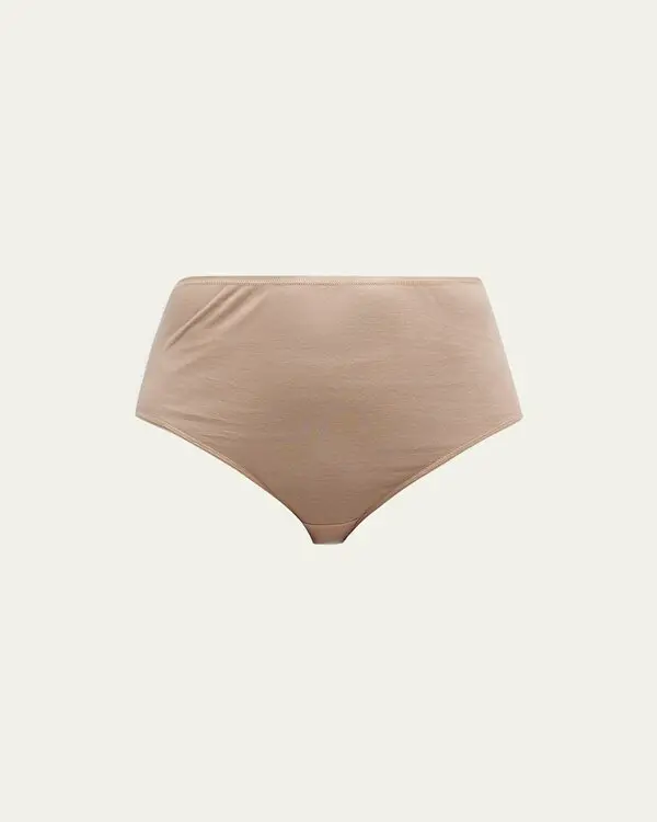 Hanro Cotton Seamless Satin-trim Briefs - Skin