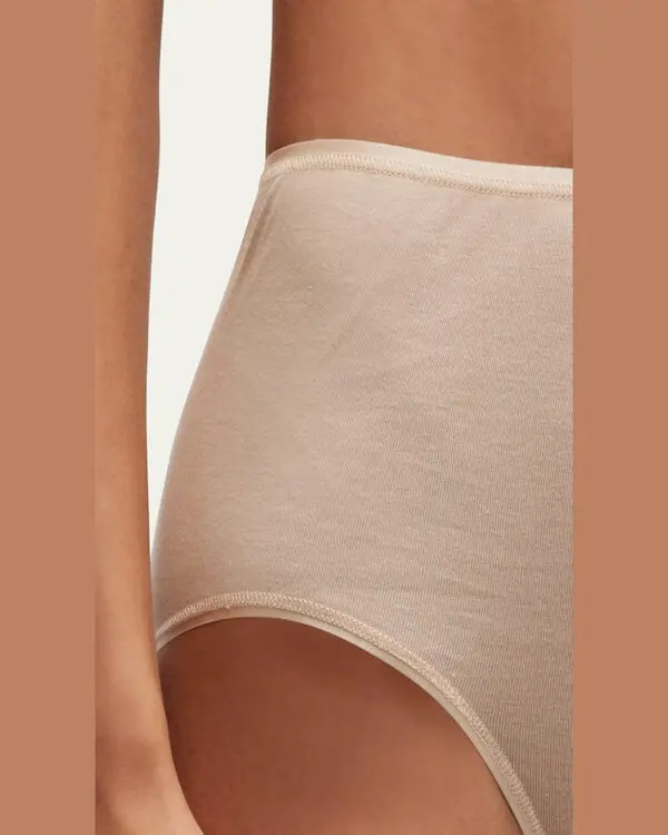 Hanro Cotton Seamless Satin-trim Briefs - Skin