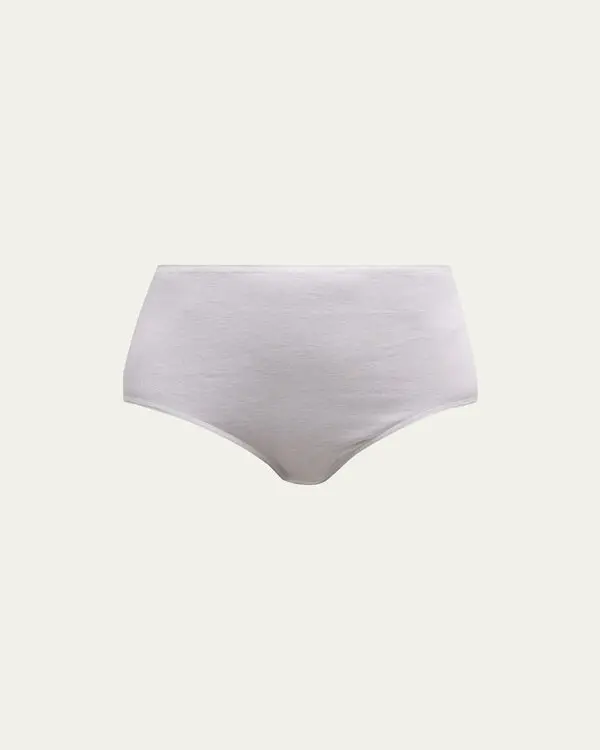 Hanro Cotton Seamless Satin-trim Briefs - White