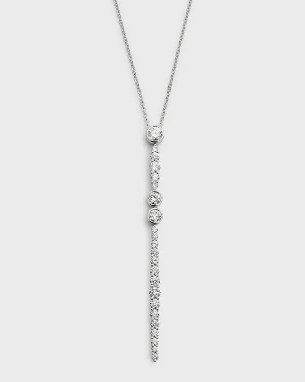 Neiman Marcus 18k Drop Pendant Necklace - White Gold