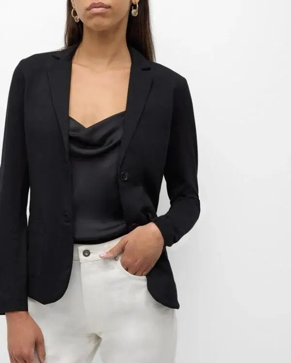 Majestic Filatures Soft Touch Two-button Blazer - Noir